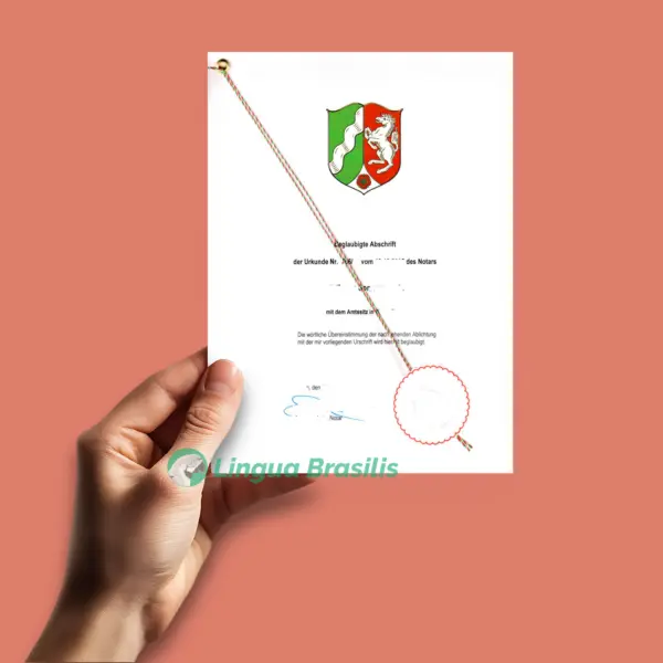 Professional Portuguese/German notarial translation